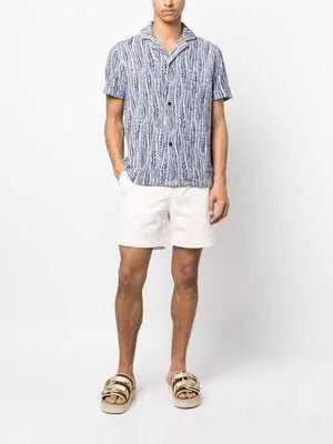 Orlebar Brown Howell Fern Cotton Shirt - Blue