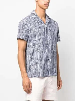 Orlebar Brown Howell Fern Cotton Shirt - Blue