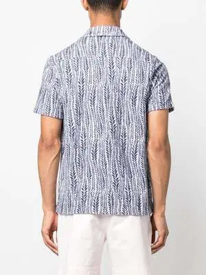Orlebar Brown Howell Fern Cotton Shirt - Blue