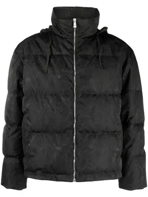Versace Barocco Silhouette Jacquard Puffer Jacket