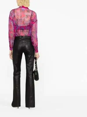 Versace Logo-print Long-sleeve Shirt - Pink