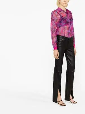Versace Logo-print Long-sleeve Shirt - Pink