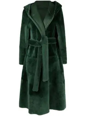 LISKA Reversible Hooded Sheepskin Coat