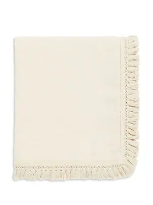 ONCE MILANO Fringe-detailing Linen Table Cloth - Neutrals