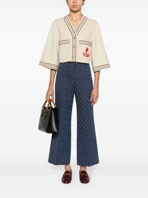 Gucci Anchor Appliqué Cropped Cardigan