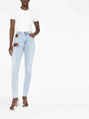 AREA Crystal-embellished Jeans