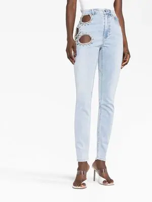 AREA Crystal-embellished Jeans