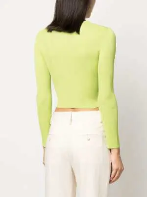 Tory Burch Cropped Ribbed-knit Cardigan