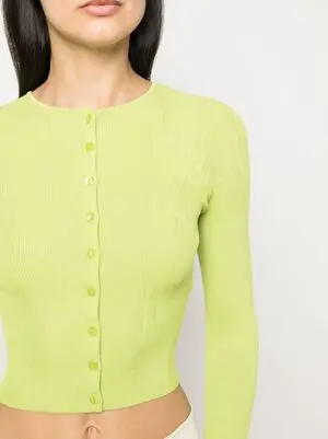 Tory Burch Cropped Ribbed-knit Cardigan