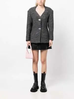 GANNI Fitted Wool-blend Blazer