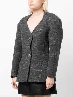 GANNI Fitted Wool-blend Blazer