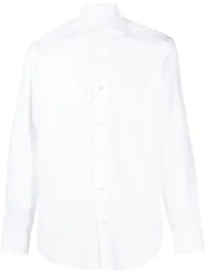 BARBA NAPOLI Spread-collar Cotton Shirt - White