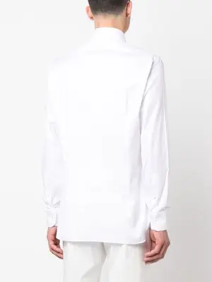 BARBA NAPOLI Spread-collar Cotton Shirt - White