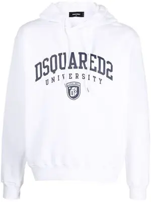 Dsquared2 University Print Hoodie - White