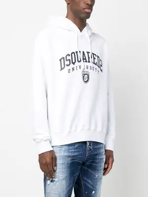 Dsquared2 University Print Hoodie - White