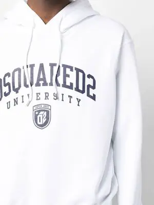Dsquared2 University Print Hoodie - White