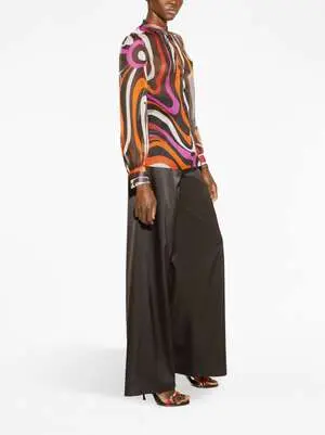 Emilio Pucci Wave-print Silk Blouse