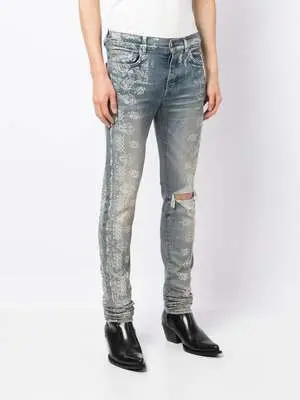 Amiri Bleach Bandana Jeans