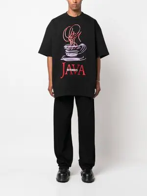 Vetements Java Logo-embroidered T-shirt