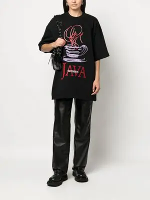 Vetements Java Logo-embroidered T-shirt