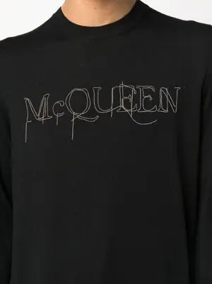Alexander McQueen Embroidered-logo Cotton Jumper