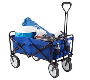 PURE GARDEN Collapsible Utility Cart With Telescoping Handle