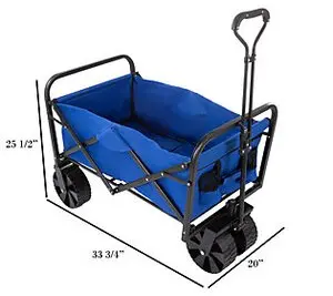 PURE GARDEN Collapsible Utility Cart With Telescoping Handle