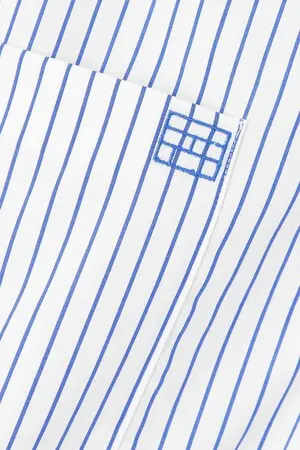 FRAME The Oversized Striped Cotton-blend Poplin Shirt