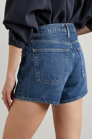 AGOLDE Parker Long Clean Organic Denim Shorts - Blue