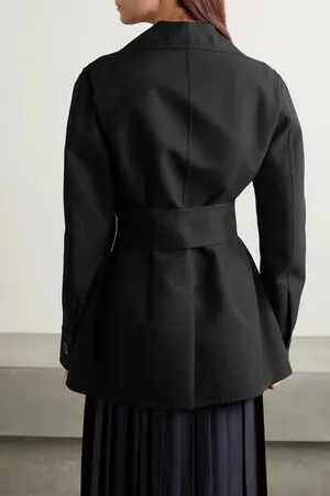 Another Tomorrow Net Sustain Belted Organic Cotton Blazer