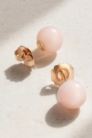 Irene Neuwirth Large Gumball Rose Opal Earrings
