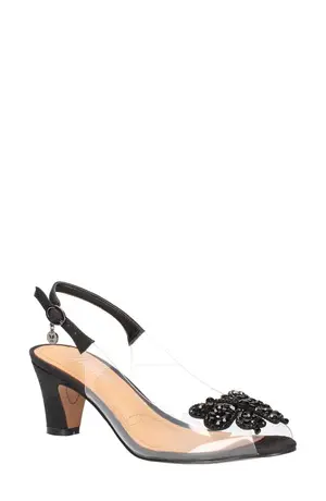 J. Reneé Kerensa Crystal Butterfly Slingback Pumps - Clear/ Black