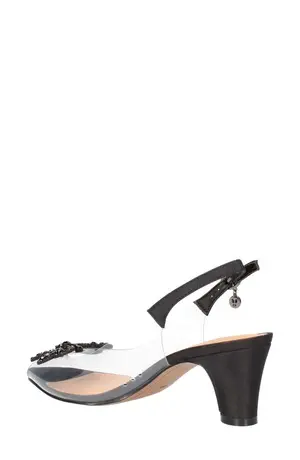 J. Reneé Kerensa Crystal Butterfly Slingback Pumps - Clear/ Black