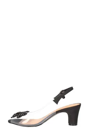 J. Reneé Kerensa Crystal Butterfly Slingback Pumps - Clear/ Black