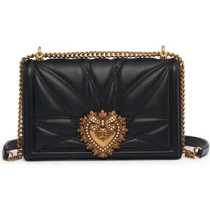 Dolce & Gabbana Devotion Logo Heart Lambskin Crossbody Bag