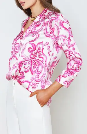 L'Agence Dani Silk Button-up Shirt