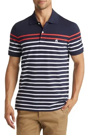 Brooks Brothers Mariner Stripe Polo Shirt Navy Multi