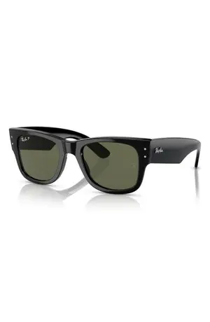 Ray-ban Mega Wayfarer 52mm Polarized Square Sunglasses - Black