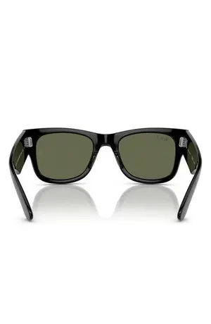 Ray-ban Mega Wayfarer 52mm Polarized Square Sunglasses - Black