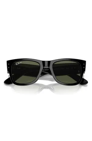 Ray-ban Mega Wayfarer 52mm Polarized Square Sunglasses - Black