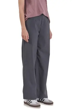 GREY LAB Relaxed High Waist Wide Leg Pants - Heather Grey