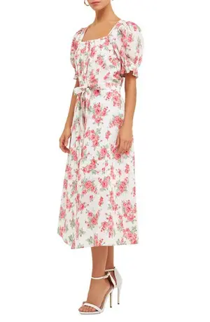 Endless Rose Floral Linen & Cotton Shirtdress