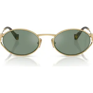 Miu Miu 54mm Oval Sunglasses - Gold/green Mirror/silver