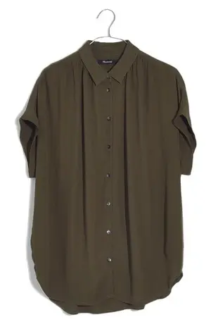 Madewell Central Drapey Button-up Shirt - Kale
