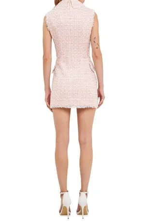 Endless Rose Double Breasted Tweed Minidress