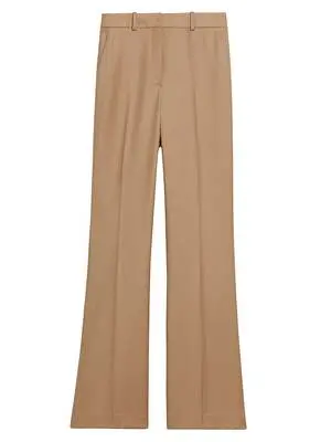 Theory Women's Demitria High-Waisted Wool Flare Pants - Palomino - Size 4 - Palomino  - Palomino