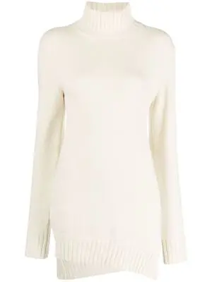 JIL SANDER Asymmetric-hem Jumper - Beige