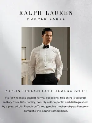 Ralph Lauren Purple Label Aston Poplin Tuxedo Shirt