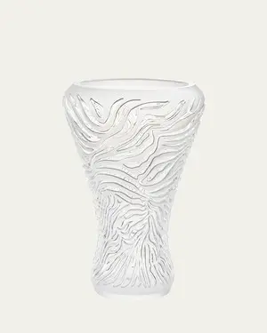 Lalique Zebre Vase, Satin Finish Multi