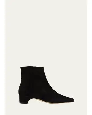 Manolo Blahnik Tolarc Ankle Booties - Black